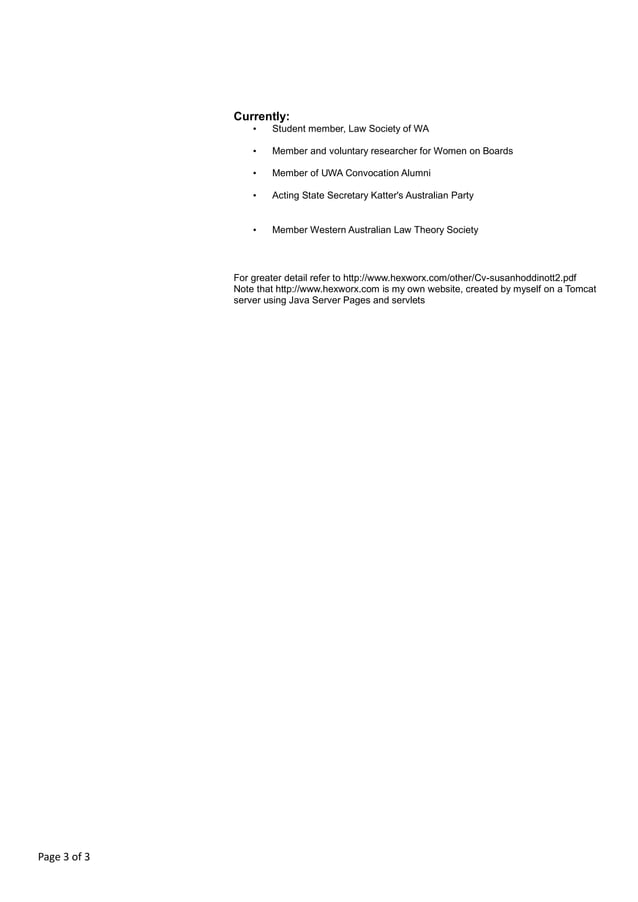 Short CV - Susan Hoddinott | PDF | Business | Business and Finance