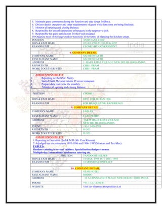 Chef Negi CV | DOC