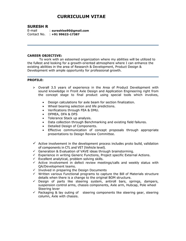 Suresh resume | PDF