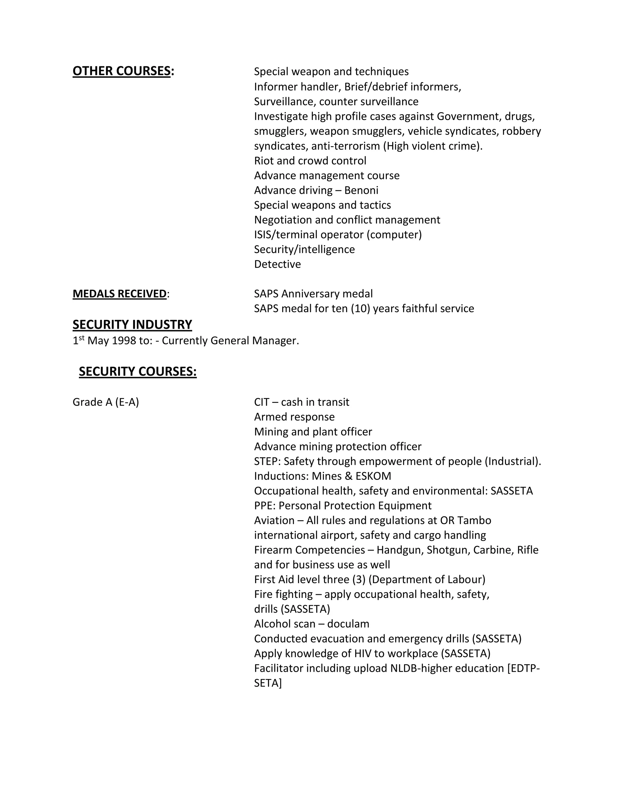 CV PJ COMBRINCK | PDF