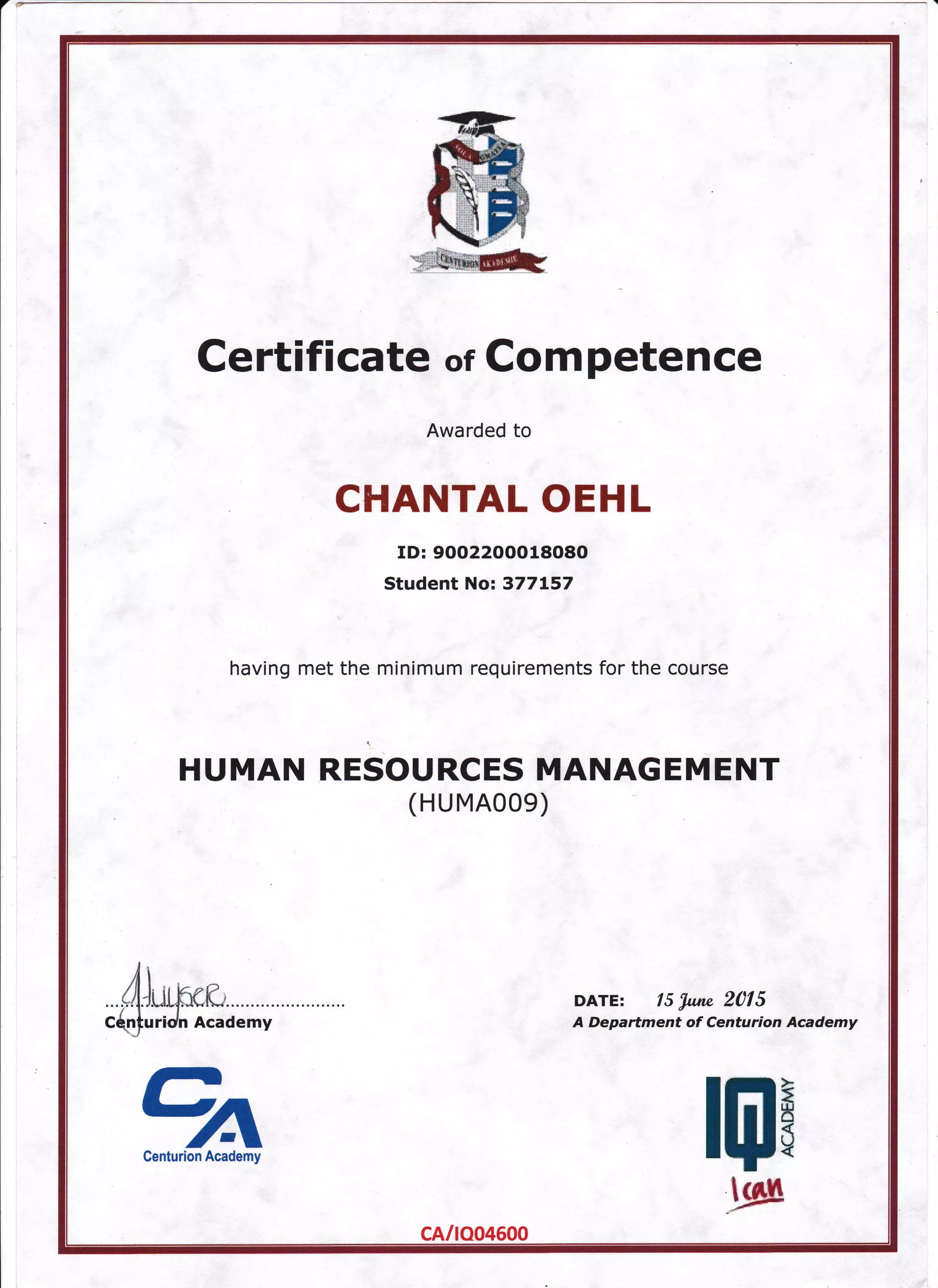 Certificate of Competence | PDF