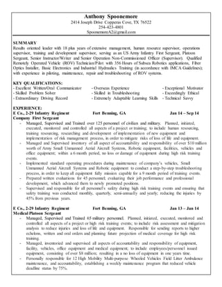 Anthony Spoonemore's Resume | DOCX | Business and Finance