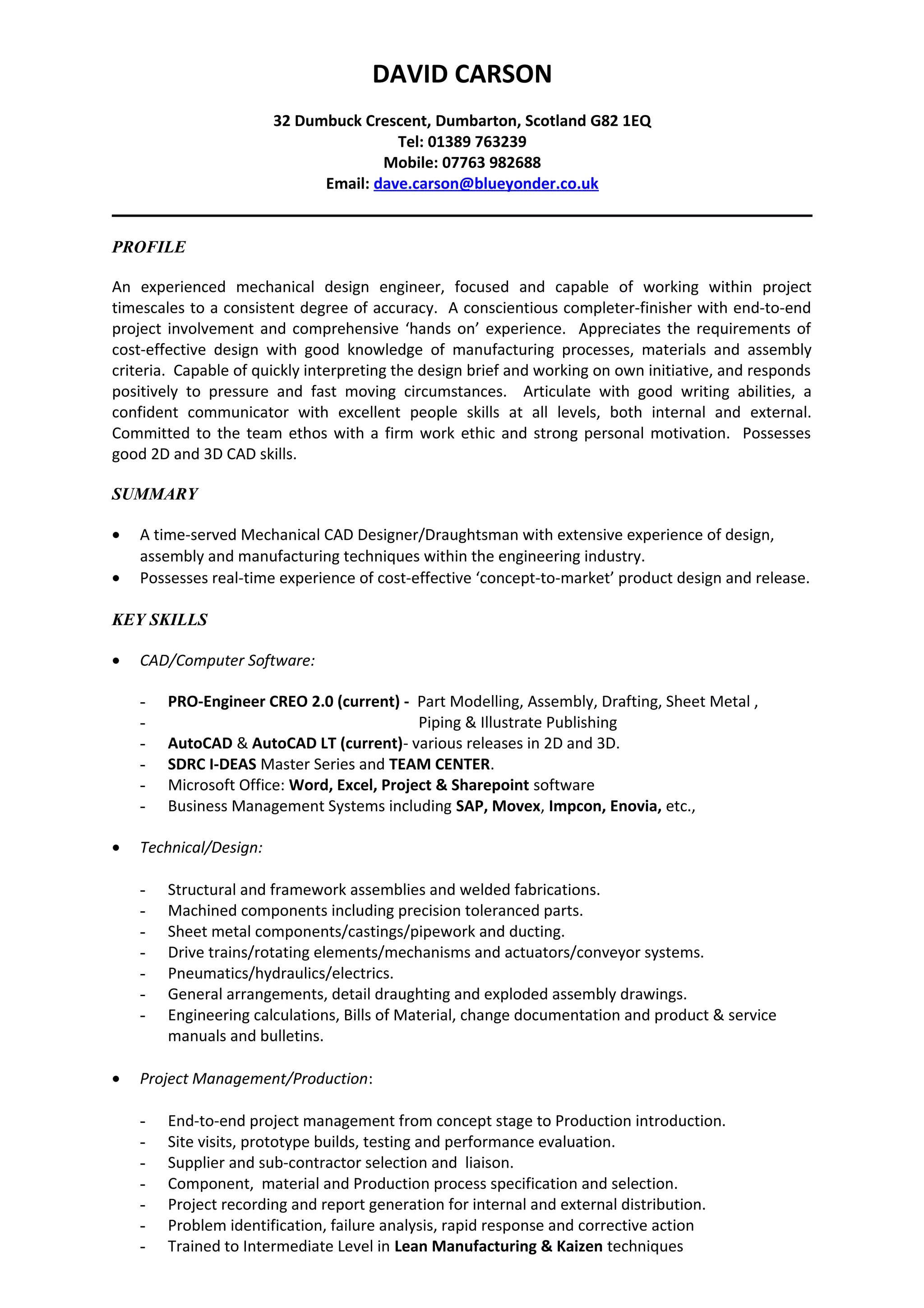 David Carson CV | PDF