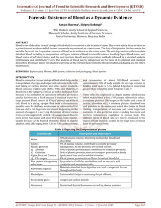 Forensic Existence of Blood as a Dynamic Evidence | PDF