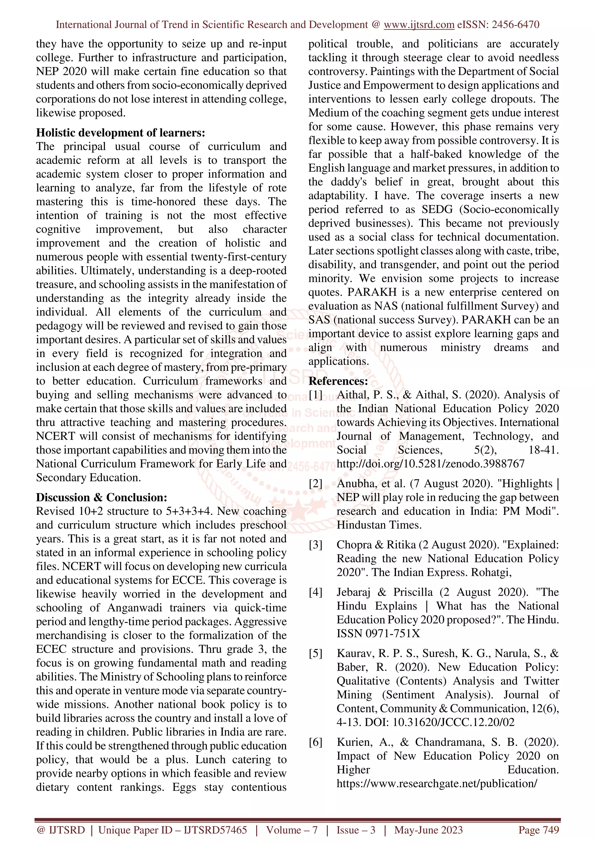 Impact of NEP 2020 on Secondary Education | PDF