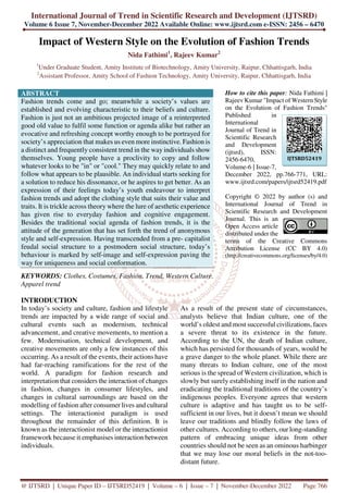 Impact of Western Style on the Evolution of Fashion Trends | PDF