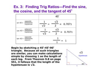 9_5 Right Triangle Trigonometric.Trigonometric Ratios.ppt