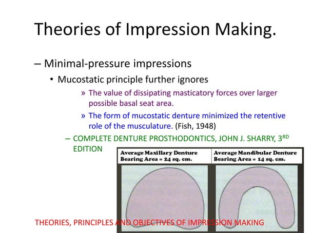 Theories, Principles & Objectives of impression Making Of Completely ...