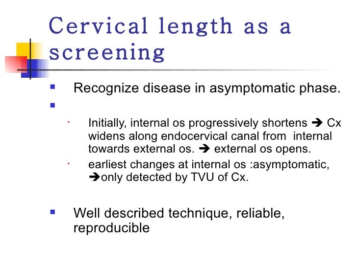 Cervical length & Prediction of preterm labor Cervical length & Pre…