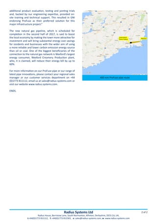 Radius Systems pipe brings gas to Wexford Town | PDF
