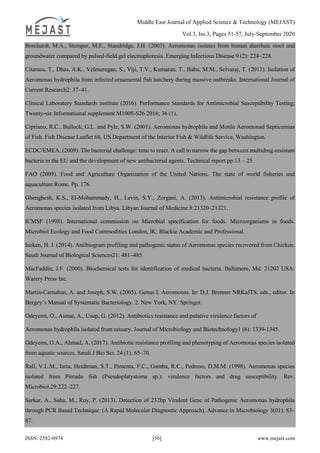 Report on Multiple Antibiotics Resistance Aeromonas hydrophila Isolated ...