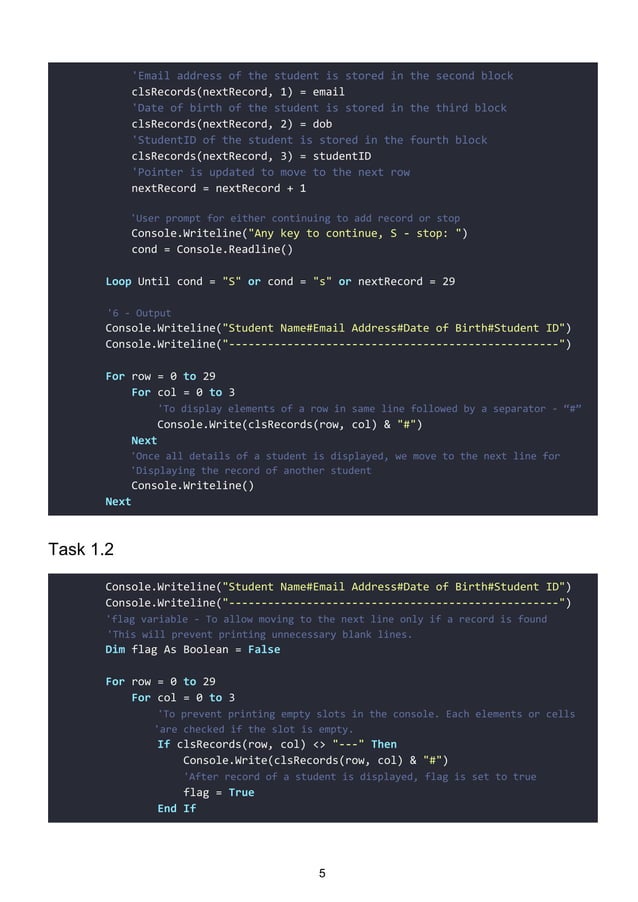 9608 Computer Science Cambridge International AS level Pre-Release May June paper 22 2019 Tasks ...