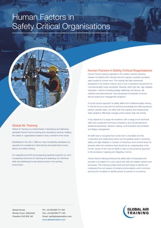 Human Factors in Safety Critical Organisations | PDF