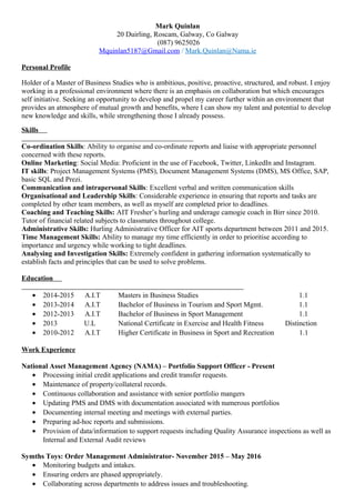 CV- Mark Quinlan | DOC