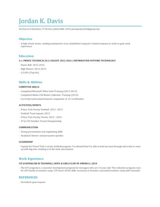 Jordan Davis Resume | PDF