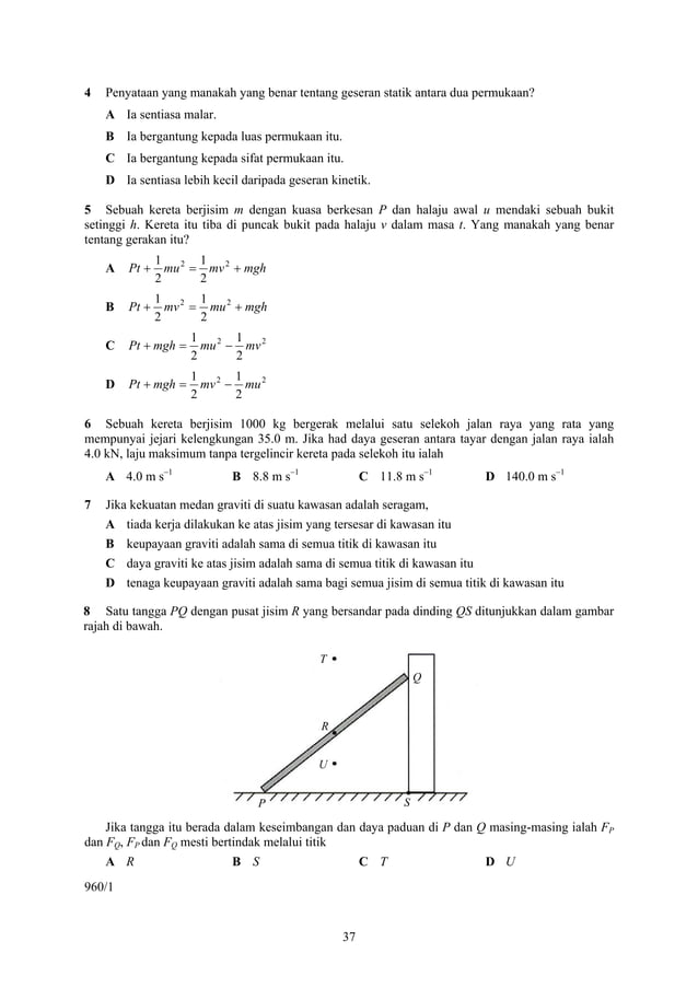 960 Sukatan Pelajaran Fizik STPM (Baharu) | PDF