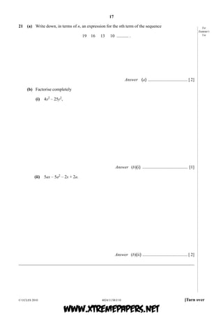 2010 Emath Paper1 | PDF | Educational Assessment | Education