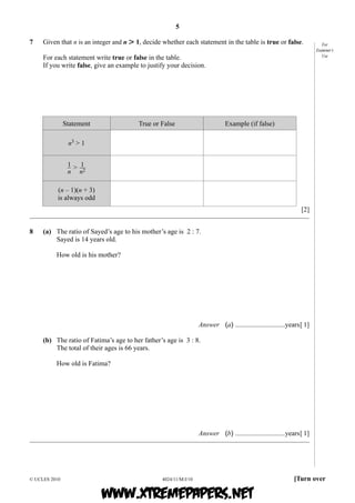 2010 Emath Paper1 | PDF | Educational Assessment | Education