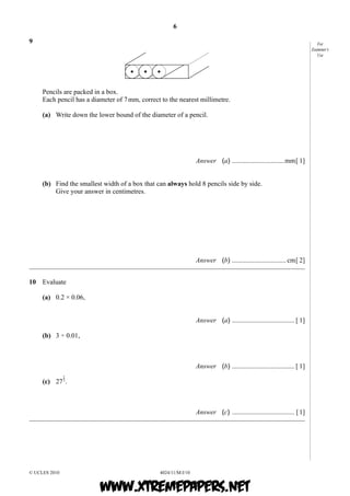 2010 Emath Paper1 | PDF | Educational Assessment | Education