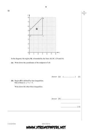 2010 Emath Paper1 | PDF | Educational Assessment | Education
