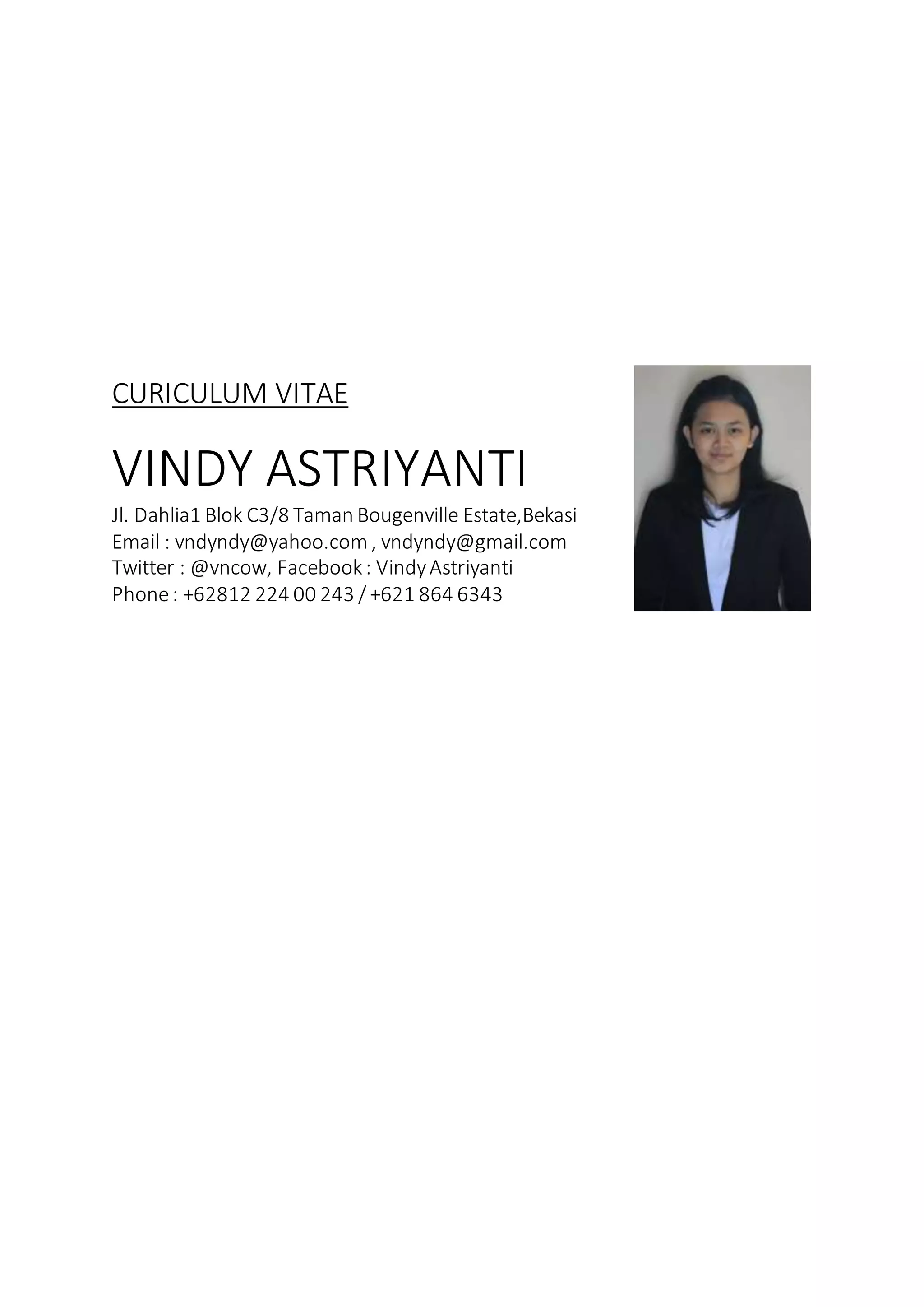 CV Vindy Astriyanti | DOCX