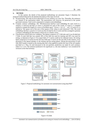Automatic text summarization of konkani texts using pre-trained word ...