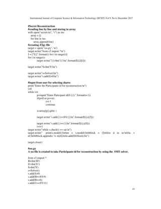 BREAKING MIGNOTTE’S SEQUENCE BASED SECRET SHARING SCHEME USING SMT ...