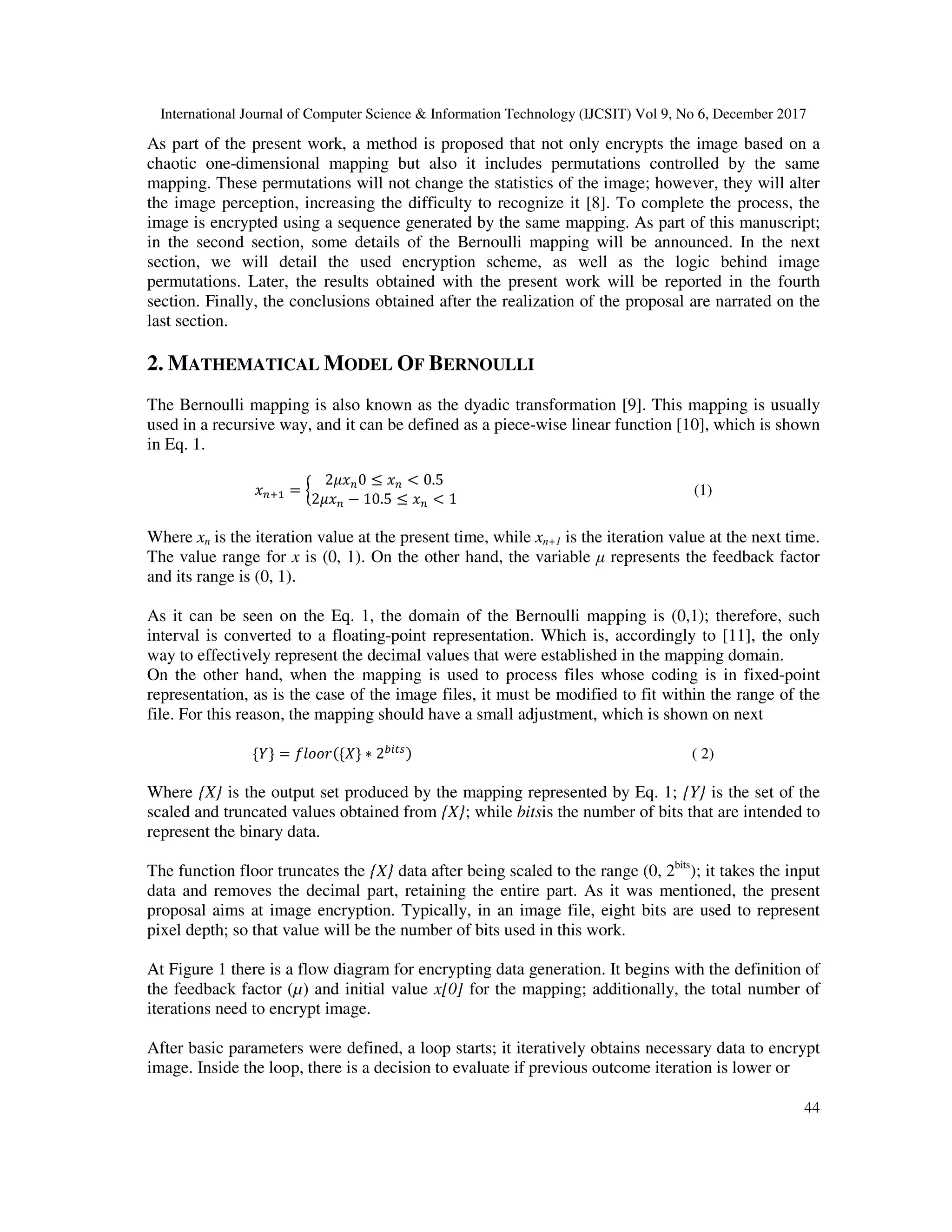 METHOD FOR A SIMPLE ENCRYPTION OF IMAGES BASED ON THE CHAOTIC MAP OF BERNOULLI | PDF