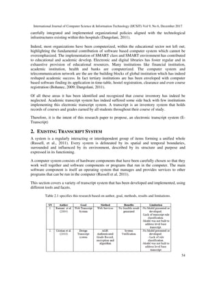 AN ENHANCED ELECTRONIC TRANSCRIPT SYSTEM (E-ETS) | PDF
