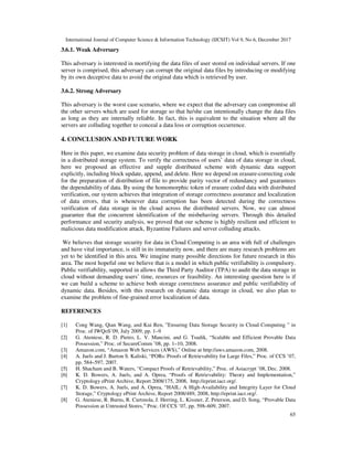 DISTRIBUTED SCHEME TO AUTHENTICATE DATA STORAGE SECURITY IN CLOUD COMPUTING | PDF