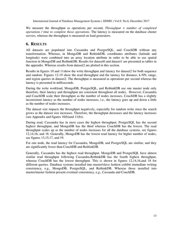 PERFORMANCE EVALUATION OF SQL AND NOSQL DATABASE MANAGEMENT SYSTEMS IN A CLUSTER | PDF