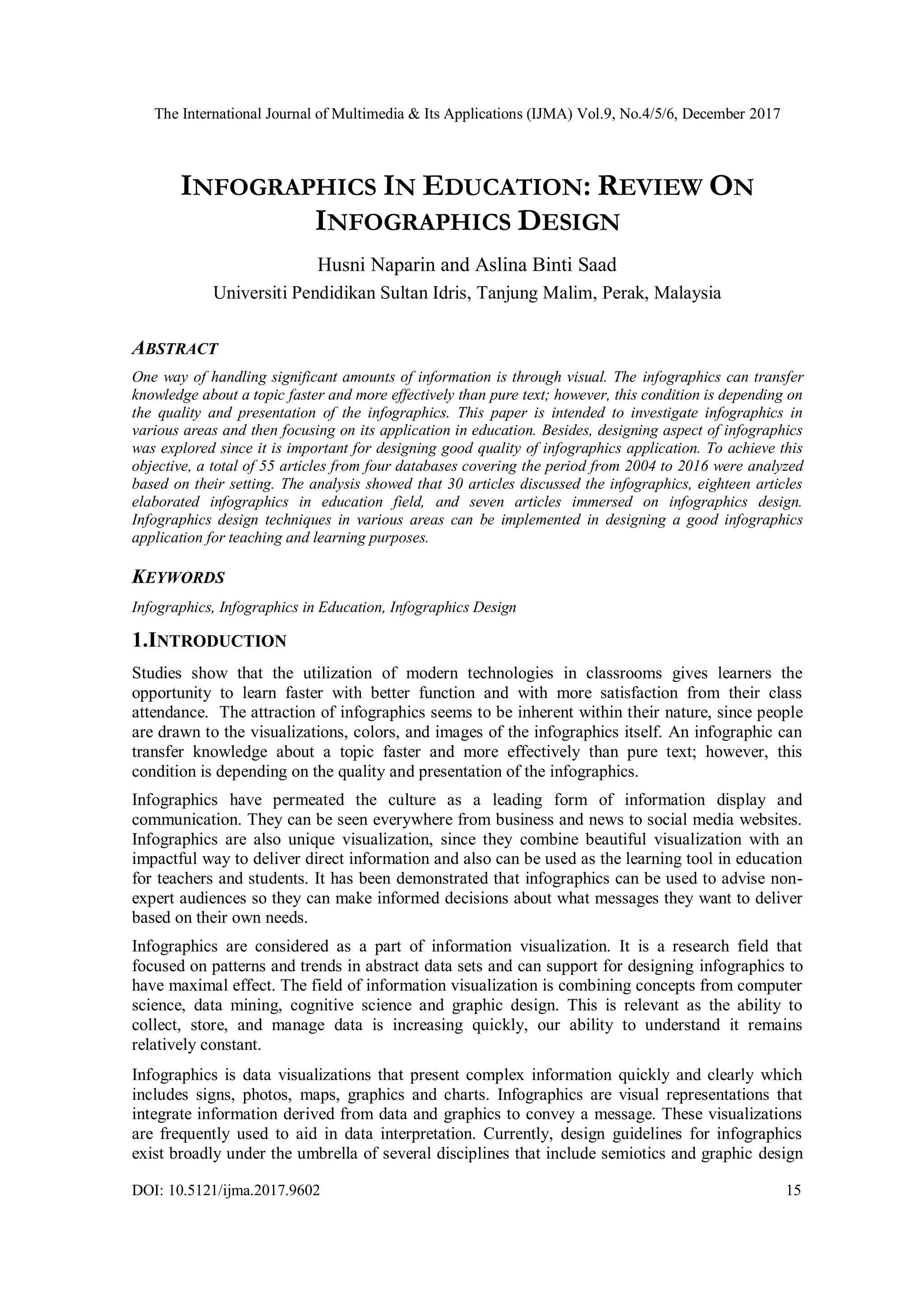 INFOGRAPHICS IN EDUCATION: REVIEW ON INFOGRAPHICS DESIGN | PDF ...