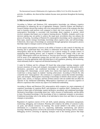 THE RELATIONS OF METACOGNITIVE AWARENESS, MULTIPLE INTELLIGENCES, AND ...