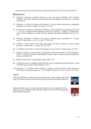 A FRAMEWORK OF MOBILE EDUCATIONAL APPLICATION FOR KINDERGARTEN EARLY READING | PDF