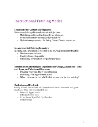 Group Fitness Instructor Training | DOCX