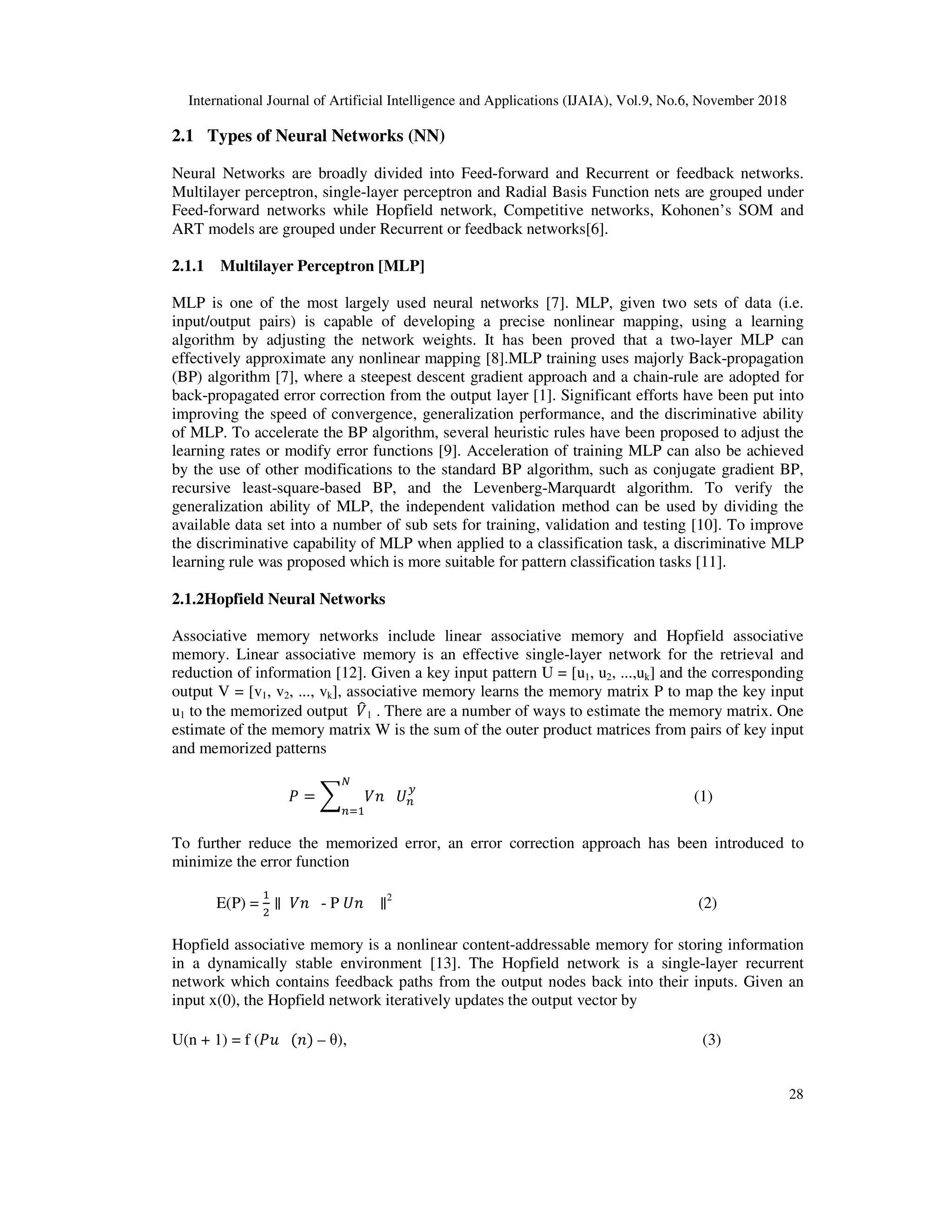 NETWORK LEARNING AND TRAINING OF A CASCADED LINK-BASED FEED FORWARD NEURAL NETWORK (CLBFFNN) IN ...