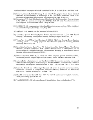 QUESTION ANSWERING SYSTEMS: ANALYSIS AND SURVEY | PDF