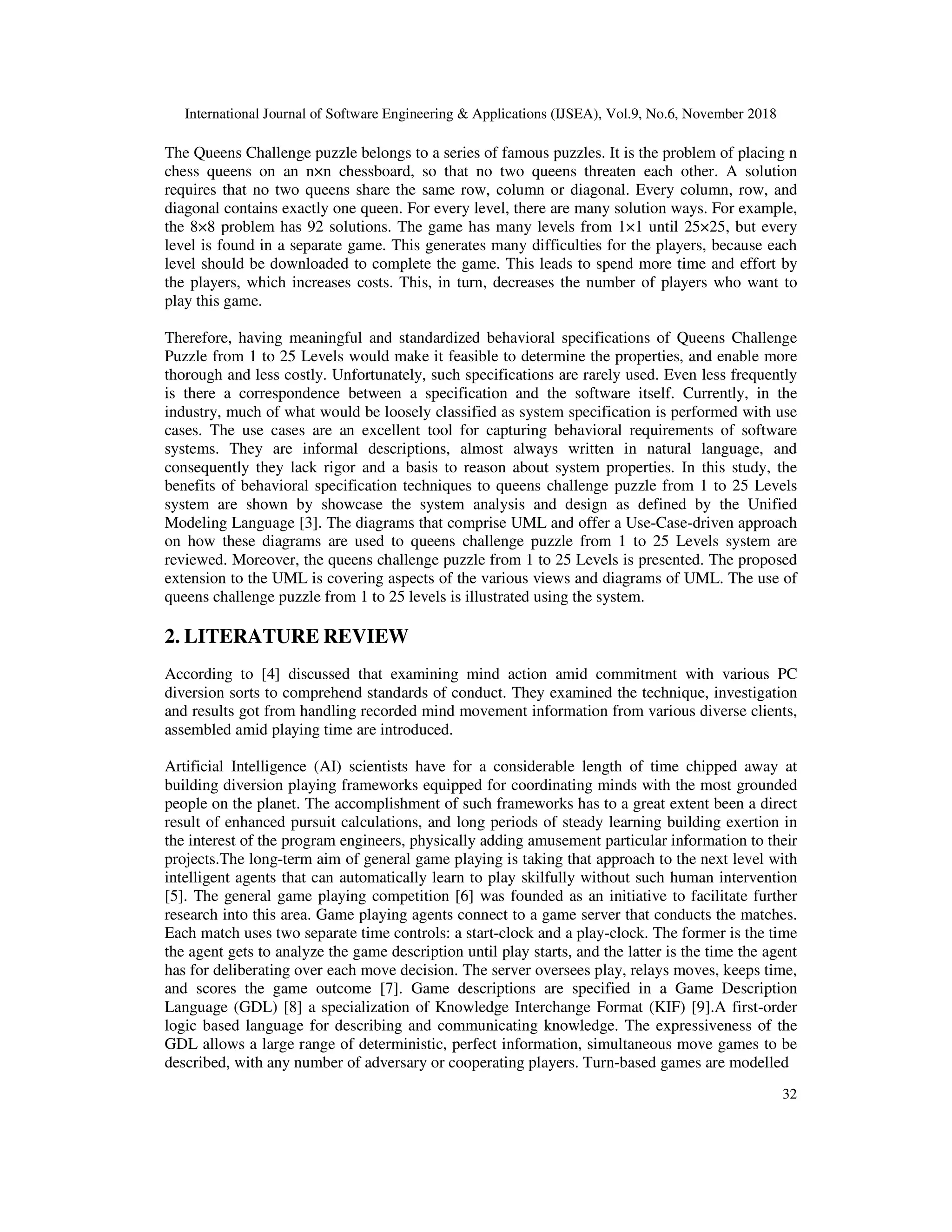 Generic Modelling Using Uml Extensions for Queens Challenge Puzzle Game ...