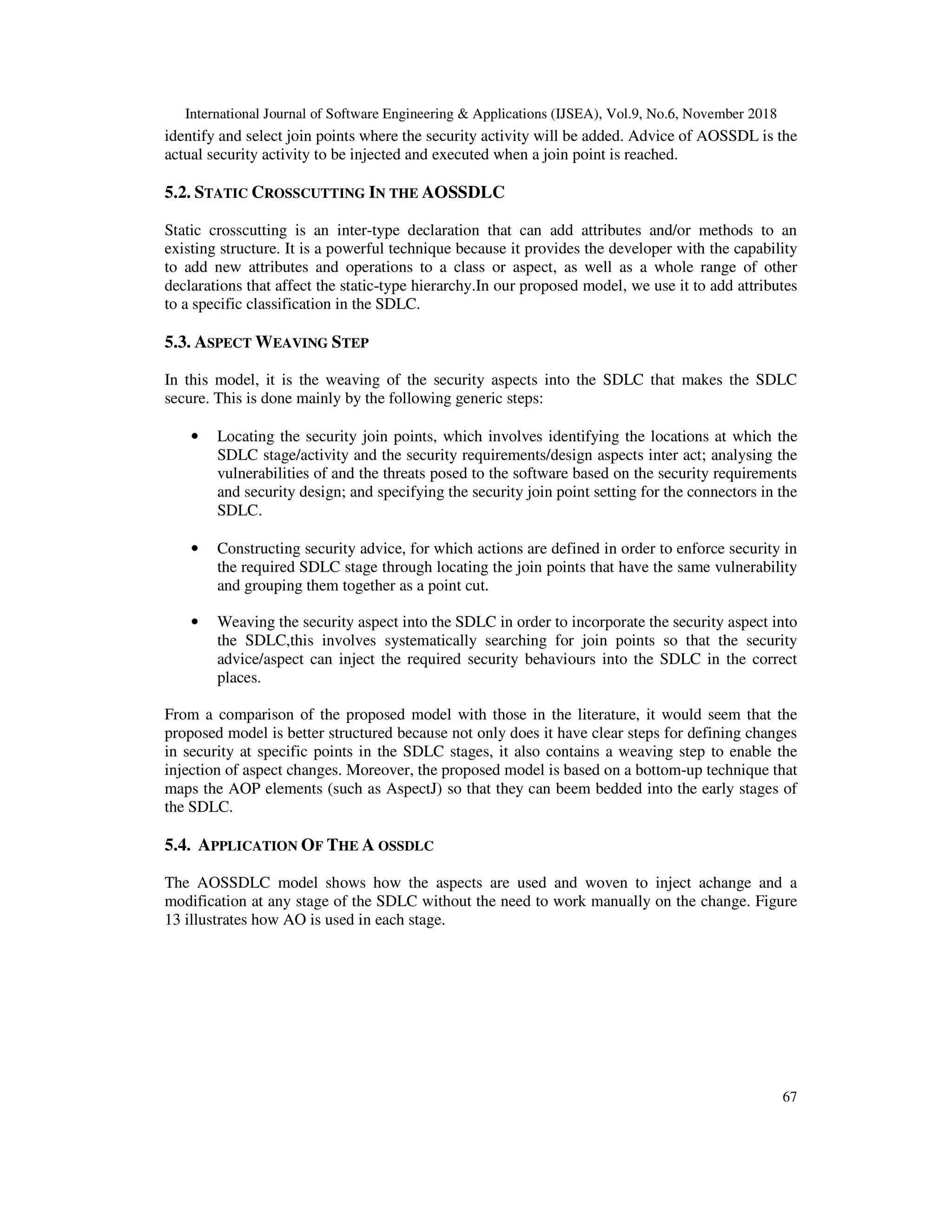 SECURING SOFTWARE DEVELOPMENT STAGES USING ASPECT-ORIENTATION CONCEPTS | PDF