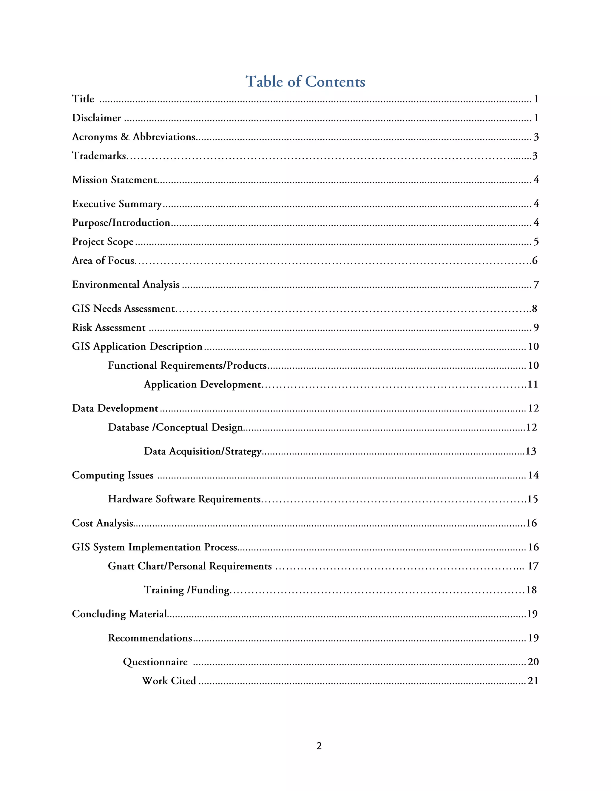 GIS implementation plan | PDF | Computing | Technology & Computing