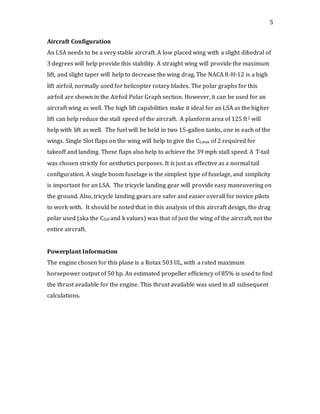 Design of a Light Sport Aircraft | DOCX
