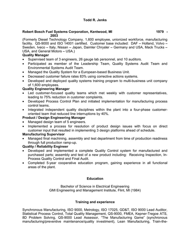 Todd Jenks Resume | DOC