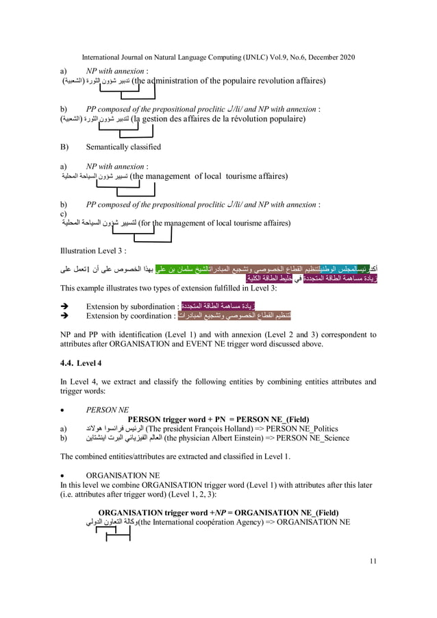 AUTOMATIC ARABIC NAMED ENTITY EXTRACTION AND CLASSIFICATION FOR INFORMATION RETRIEVAL | PDF