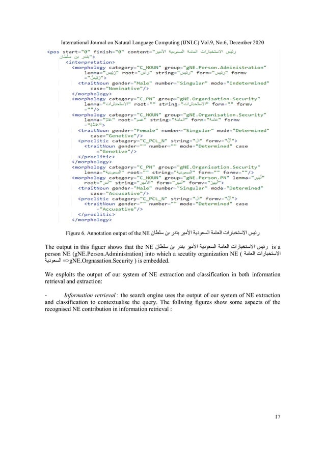 AUTOMATIC ARABIC NAMED ENTITY EXTRACTION AND CLASSIFICATION FOR INFORMATION RETRIEVAL | PDF