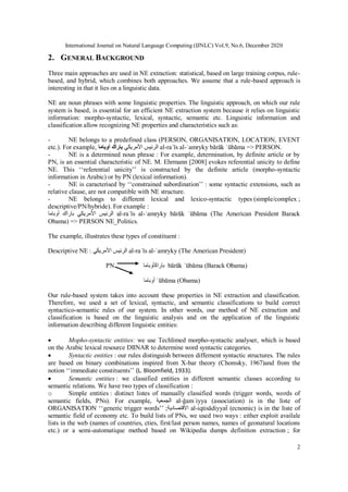 AUTOMATIC ARABIC NAMED ENTITY EXTRACTION AND CLASSIFICATION FOR INFORMATION RETRIEVAL | PDF