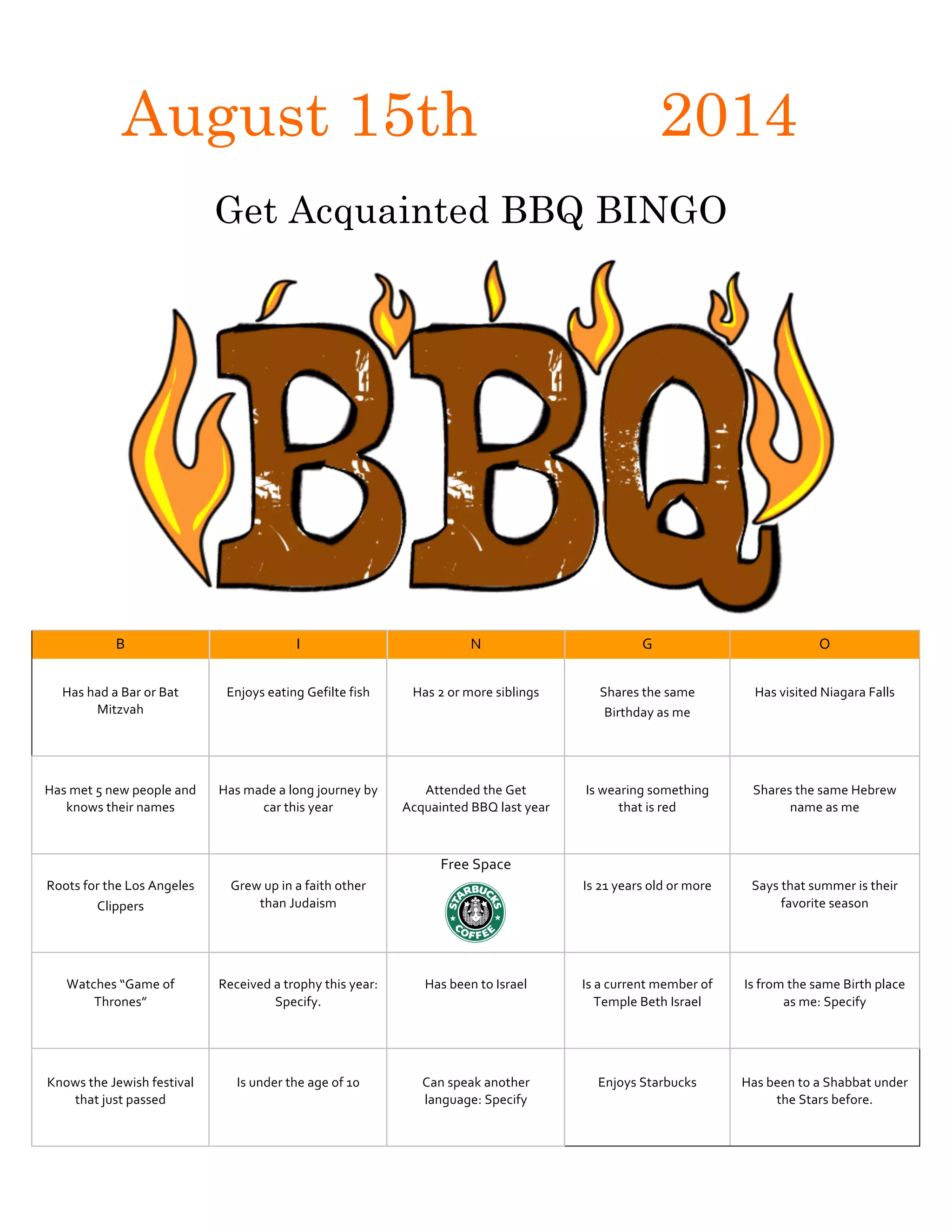 BBQ BINGO | PDF