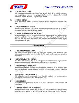 INDUSTRIAL PRODUCT FASTCHEM (ENGLISH VERSION) | PDF