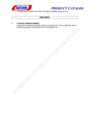 INDUSTRIAL PRODUCT FASTCHEM (ENGLISH VERSION) | PDF