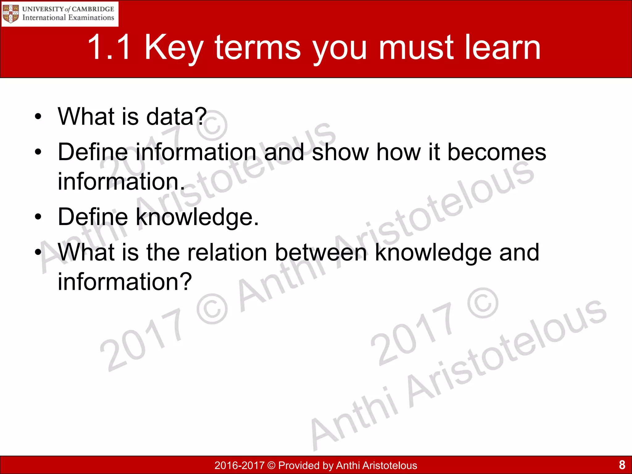 9626 GCE AS Information Technology Chapter 1 | PDF