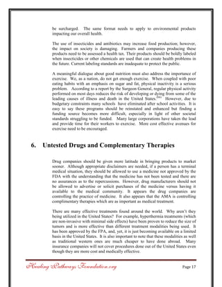 Healing Pathways Foundation on Health Care Reform | PDF